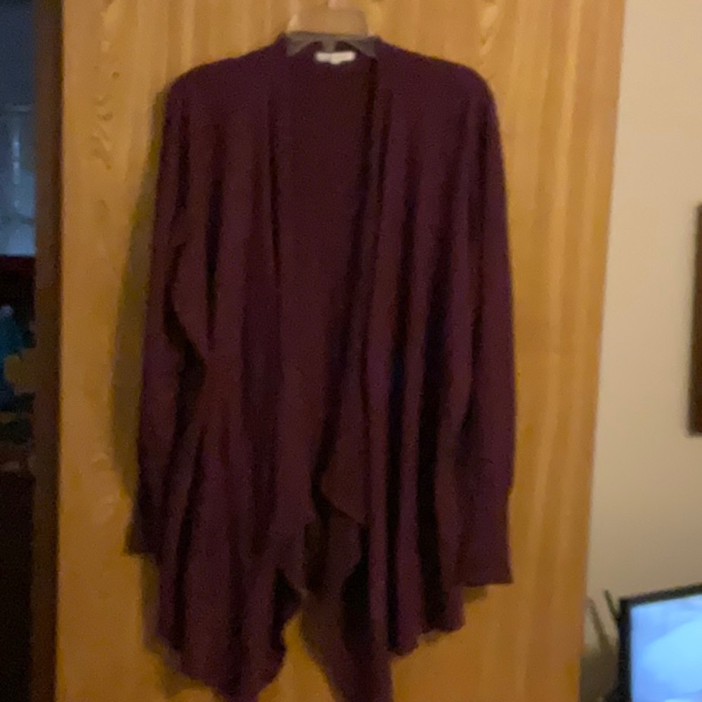 Burgundy Ladies Waterfall Cardigan - Gem